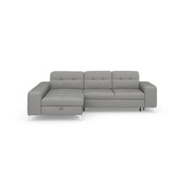 Sit & More sit&more Ecksofa &raquo;Baviene L-Form&laquo; inklusive Sitztiefenverstellung & Federkern, optional Schlaffunktion silber B/H/T: 286cm x 92cm x 176cm, Luxus-