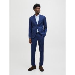 Jack & Jones Jack & Jones Herren Anzug &raquo;JPRCOSTA SUIT&laquo; Set, 2 tlg. sehr schmal aus Polyester, sehr schmale Passform, mit Reverskragen, Langarm-Sakko blau 52, N-Gr