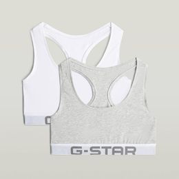 G-Star Raw G-Star Damen G-STAR Bralette &raquo;DOLOMITE, RACERBACK BRALETTE&laquo; Packung, 2 mit Logobund, Slim Fit grau XS, N-Gr