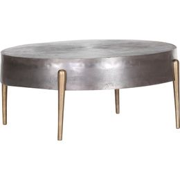 GUTMANN FACTORY Couchtisch &raquo;Coffee, Couchtisch, rund &Oslash; 95 cm&laquo; Extravaganter Wohnzimmertisch aus Aluminium silber B/H/T: 95cm x 40cm x 95cm