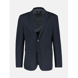 Lerros Herren Jerseysakko "Jerseyblazer mit Strickoptik / in Kurzgr&ouml;&szlig;e bis 6XL", blau, Gr. 64, 82% Polyester, 13% Viskose, 5% Elasthan, Sakkos