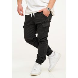 Soulstar Herren Cargohose "Freizeithose Jogger-Hose mit elastischem Bund Stoffhose f&uuml;r Herren", schwarz, Gr. 30, Obermaterial: 97% Baumwolle CO. 3%