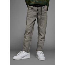 Arizona Jungen Schlupfjeans "Stretch-Jeans f&uuml;r Jungen", grau, Gr. 128, Denim/Jeans, Obermaterial: 75% Baumwolle, 24% Polyester, 1% Elasthan, Jeans,