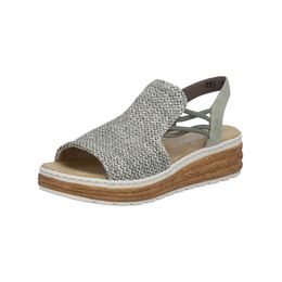 Rieker Damen Keilsandalette "Rieker Sandalen Textil", Gr. 39, grau, Textil, Schuhe