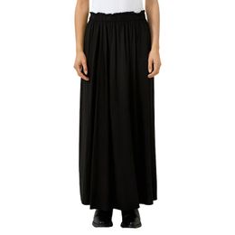 Qs Damen QS Maxirock Sommerrock mit elastischem Bund und aus reiner Viskose schwarz 42