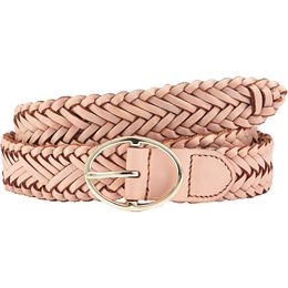 Lascana Damen Lascana Lederg&uuml;rtel &raquo;H&uuml;ftg&uuml;rtel, Flechtg&uuml;rtel, Anzugg&uuml;rtel, Hoseng&uuml;rtel, G&uuml;rtel&laquo; aus Leder im klassischen Look f&uuml;r Jeans & Kleider rosa 