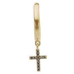 Firetti Damen Single-Creole &raquo;Schmuck Geschenk Gold 333 Ohrschmuck einzeln Kreuz&laquo; mit Brillant - Krappenfassung gold 0,04, 0,04 P2 = erkennbare 