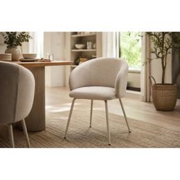 ACTONA GROUP Esszimmerstuhl &raquo;Eleanor 2er Set, gepolstert mit Armlehne, bequem, modern, beige&laquo; (Set) Skandinavisches Design, hoher Sitzkomfort & 