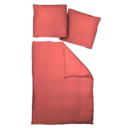 Adam Bettw&auml;sche &raquo;Uni Collection light&laquo; 2 Stk. aus 100 % Bio-Baumwolle, 2 teilig - Bettw&auml;sche Set rot Renforc&eacute;, Obermaterial: 100% Baumwolle B/L: 155cm x 