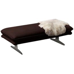 W.Schillig Polsterhocker F&uuml;&szlig;e in Chrom gl&auml;nzend braun Longlife Xtra-Leder Z69: Das feinnarbige, gedeckte Softleder Z69 besticht durch seine 