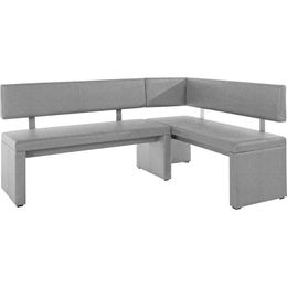 OTTO home Eckbank &raquo;Charissa&laquo; in 3 Gr&ouml;&szlig;en, verschiedene Qualit&auml;ten grau Holzwerkstoff, Massivholz B/H/T: 190cm x 90cm x 140cm, Strukturstoff, langer 