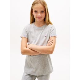 M&auml;dchen T-Shirt "2P CN TEE mit Stickerei und Rundhals im 2er-Pack", Tommy Hilfiger Underwear, Gr. 152, rosa, Jersey, Obermaterial: 100% Baumwolle,