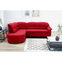 DOMO collection Ecksofa &raquo;Faenza f&uuml;r kleine R&auml;ume, Stellma&szlig;e 232x176cm, komfortabel, L-Form&laquo; mit Ottomane, zeitlos, elegante Armlehnen, wahlweise mit 