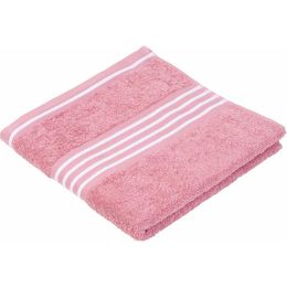 G&ouml;zze Handt&uuml;cher &raquo;Rio&laquo; im Set, mit frischer Streifenbord&uuml;re rosa Walkfrottee, Obermaterial: 100% Baumwolle B/L: 50cmx100cm, 2 Stk., Walkfrottee