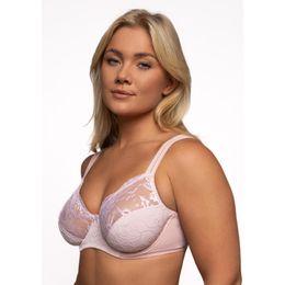 ELBRINA Damen B&uuml;gel-BH "EMBROIDERY", Gr. 80, rosa, Spitze, Obermaterial: 61% Polyamid, 31% Polyester, 8% Elasthan, BHs, breite Tr&auml;ger, ohne Schale,