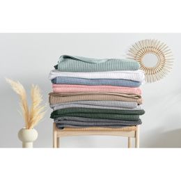 OTTO home Tagesdecke &raquo;Greta&laquo; in Waffelpiqu&eacute; Optik, viele Farben erh&auml;ltlich, Decke ab 140 x 200 cm blau Baumwolle B/L: 150cm x 250cm