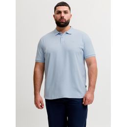 Jack & Jones PlusSize Herren Poloshirt "JPRBLAWESTON SS POLO PLS", blau, Gr. XXXL, JACK & JONES PLUSSIZE, unifarben, Jersey, Obermaterial: 100% Baumwolle, Shirts, mit
