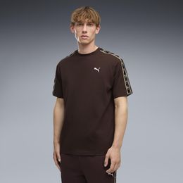 Puma Herren T-Shirt "Essentials Elevated Tape Relaxed T-Shirt Herren"chocolate fondue braun, Gr. S, clean, Obermaterial: 100% Baumwolle. Rippe: 20%