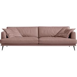 Egoitaliano 2,5-Sitzer &raquo;Sophia, Designsofa mit extrakomfortablem Sitzkomfort, Breite 214cm&laquo; Daunenfederung, inkl. 2 Kissen rosa Leder BULL (Echtes Rindsleder). 