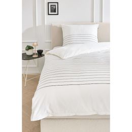 Musterring Wendebettw&auml;sche &raquo;Simple&laquo; 2 Stk. aus hochwertigen Naturfasern wei&szlig; Renforc&eacute;, 60% Baumwolle, 40% Lyocell B/L: 135cm x 200cm, 1 Stk., 1 Stk., Renforc&eacute;, B