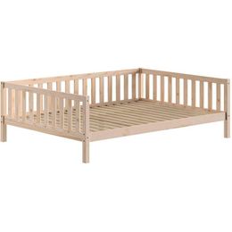 Vipack Kinderbett &raquo;Dallas, massiv Bett, Rausfallschutz, umbaubar vom Boden- zum Daybett&laquo; inkl. Rolllattenrost und Sprossenumrandung, 90 oder 140x200 cm breit