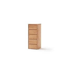 Home Affaire Schubkastenkommode &raquo;Zetra Hochkommode, 5 Schubladen/1 T&uuml;r mit Soft-Close-Function&laquo; Fertig montiert, Eiche Massivholz, Breite 47 cm beige 