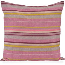 HOCK Dekokissen &raquo;Mary&laquo; R&uuml;ckenkissen inkl. F&uuml;llung, 60x60cm, Dekokissen Streifen, pink pink Baumwolle, Polyester B/L: 60cm x 60cm, 1 Stk.