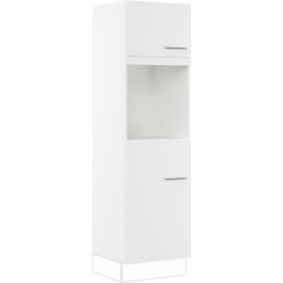 IMPULS K&Uuml;CHEN Backofen/K&uuml;hlumbauschrank &raquo;"Valencia & Tirana", Breite/H&ouml;he: 60/205,1 cm&laquo; vormontiert, mit Dreht&uuml;ren wei&szlig; Dekorfolie, Holzwerkstoff Wei&szlig;