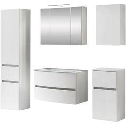 Welltime Badezimmer-Set &raquo;Kaunas&laquo; Set, 5 Stk. tlg. wei&szlig; B/H/T: 160cmcm x 200cmcm x 49cmcm