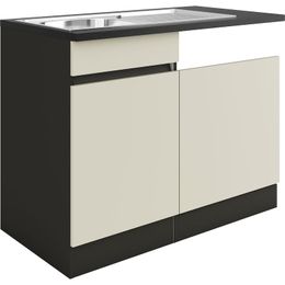 Optifit Sp&uuml;lenschrank &raquo;Roth&laquo; Breite 50 cm grau Holzwerkstoff anthrazit, B/H/T: 50cm x 88cm x 60cm, T&uuml;ren: 1 Stk., Komplettausf&uuml;hrung