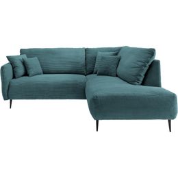 Home Affaire Ecksofa &raquo;Lazio modern und bequem, schmale Armlehnen, tolle Detailverarbeitung&laquo; zwei verschiedene Fu&szlig;farben w&auml;hlbar blau 93% Polyester, 7%