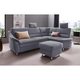 OTTO home Ecksofa &raquo;Cardoso L-Form&laquo; Federkern, wahlweise mit Bett, Schubkasten grau Struktur impr&auml;gniert (100% Polyester);Luxus-Microfaser ALTARA 