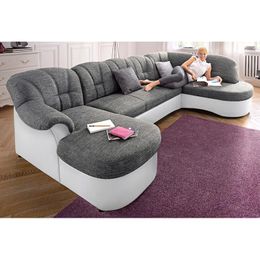 DOMO collection Wohnlandschaft &raquo;FLORES 293x180x86 cm, hochwertig, komfortabel, U-Form&laquo; wahlw. mit Bettfunktion, wahlw. mit Federkern, Unser 