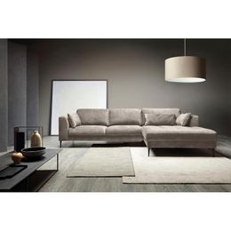 Trendmanufaktur Ecksofa &raquo;Luzi, wahlweise mit Schlaffunktion & Bettkasten., L-Form&laquo; Designsofa mit tollem Sitzkomfort, Metallf&uuml;&szlig;e schwarz, Breite 280 