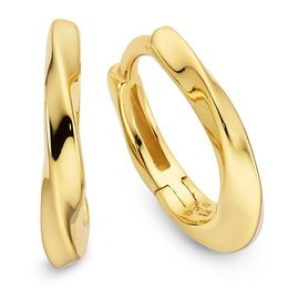 Bruno Banani Damen Paar Creolen &raquo;Schmuck Geschenk Klappcreole Silber gelbgoldfarben vergoldet&laquo; 16mm, Silber 925 (Sterlingsilber)