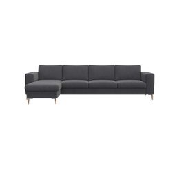 FLEXLUX Ecksofa &raquo;Fiore, super bequem durch hochwertigen Sitzaufbau mit Kaltschaum&laquo; breite Armlehnen, F&uuml;&szlig;e Alu+ Eiche, L-Form grau 100% Polyester B/H/T