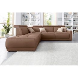 DOMO collection Ecksofa &raquo;Ava, moderne Sitzheftung mit toller Doppelnaht, komfortabel, L-Form&laquo; mit Ottomane, inkl. Federkern, wahlweise mit 