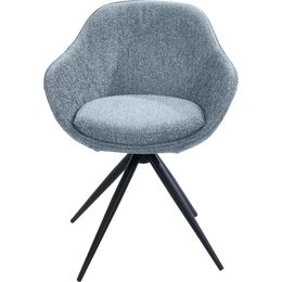 K+w Komfort & Wohnen K+W Komfort & Wohnen Drehstuhl &raquo;ZOOM&laquo; () 4-Fu&szlig; Drehstuhl mit Gestell aus Metall schwarz Struktur blau B/H/T: 60cm x 83cm x 57cm, Aqua Clean