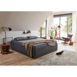 Westfalia Schlafkomfort Polsterbett &raquo;Texel&laquo; Standardh&ouml;he mit Zierkissen, Bettkasten bei Ausf&uuml;hrung mit Matratze schwarz Bezug Bett: Veloursstoff 100% Polyester oder 