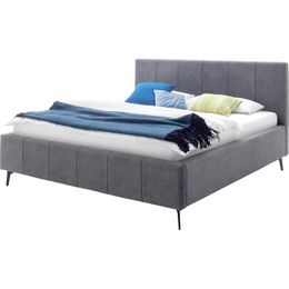 Meise M&ouml;bel meise.m&ouml;bel Stauraumbett &raquo;Lizzano&laquo; inkl. Lattenrost und Bettkasten grau Liegefl&auml;che L&auml;nge B: 200cm x 180cm, Webstoff, H&ouml;he Bettseite: 50cm, ohne 