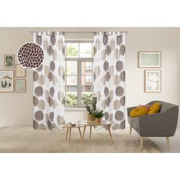 OTTO home Gardine &raquo;Belem&laquo; Schlaufen 1 Stk. tlg. 1 oder 2 Schals, Vorhang, Fertiggardine, Kreise Voile, Polyester 145cm, Schlaufen, 140cm