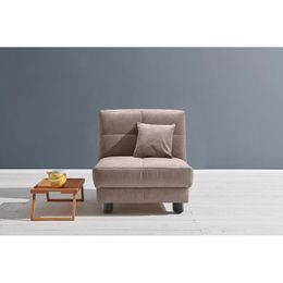 ell+ell ell + ell Schlafsofa &raquo;Tilda&laquo; Breite 85 cm, inkl. 1 Zierkissen braun 100% Polyester B/H/T: 85cm x 90cm x 100cm, Flachgewebe, Kaltschaum, ohne 