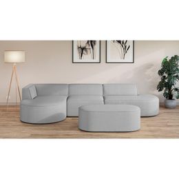 OTTO home Ecksofa &raquo;EIVIND Designer Sofa mit Ottomane rechts/links, B/T/H: 343/159/72 cm&laquo; L-Form mit Wellenunterfederung, auch in Feincord und Boucl&eacute; 