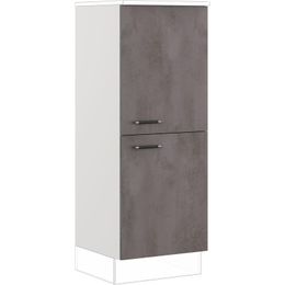 IMPULS K&Uuml;CHEN K&uuml;hlumbauschrank &raquo;"Prag", Breite/H&ouml;he: 60/147,5 cm&laquo; vormontiert, mit Dreht&uuml;r grau Dekorfolie, Holzwerkstoff Space Grey, B/H/T: 60cm x 