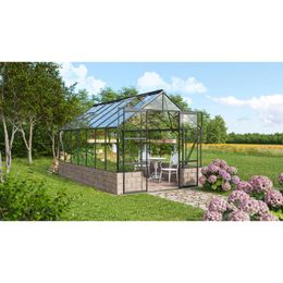 Vitavia Gew&auml;chshaus &raquo;Cassandra 11500&laquo; Alu-Profile, Trockenmauersteinen, 3 mm Sicherheitsglas schwarz B/H/T: 257cm x 248,9cm x 447,5cm
