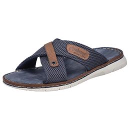 Rieker Herren Pantolette Sommerschuh, Hausschuh, Strandschuh zum Schlupfen blau 45