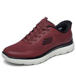 Skechers Herren Slip-On Sneaker &raquo;SUMMITS-LEYTER&laquo; Schlupfschuh, Freizeitsneaker mit Memory Foam, Slip-Ins-Funktion rot 39