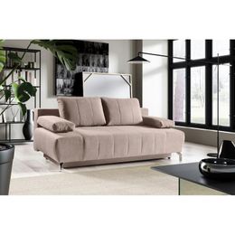 WERK2 Schlafsofa &raquo;Troya Bettsofa mit Bettkasten und Federkern, Breite 210cm&laquo; 2-Sitzer Sofa und Schlafcouch mit Federkern & Bettkasten beige 95% 