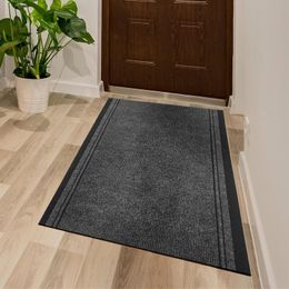 ANDIAMO L&auml;ufer &raquo;Mitch, Made in Belgium&laquo; rechteckig 6 mm H&ouml;he Schmutzfangl&auml;ufer, meliert, mit Bord&uuml;re, In- und Outdoor geeignet grau Polyethylen (PE) B : 80cm 
