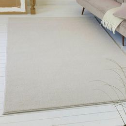OTTO home Teppich &raquo;Lisbea&laquo; rechteckig 17 mm H&ouml;he moderner dichter weicher Kurzflorteppich, Wohnzimmer, Schlafzimmer beige Polypropylen B : 80cm 1 Stk.